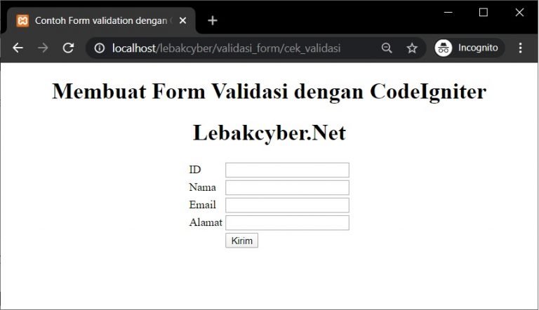Membuat Form Validation di CodeIgniter - Lebak Cyber